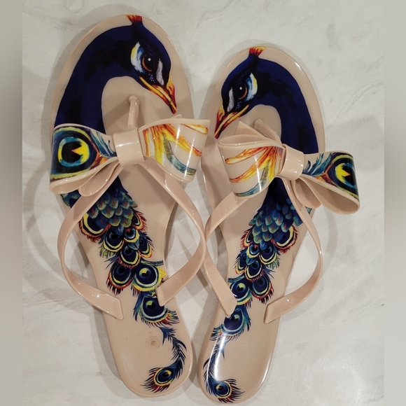 Dizzy | Shoes | Dizzy Jelly Peacock Flip Flop Sandals | Poshmark